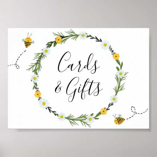 Bee Baby Shower Cards and Gifts Sign | Zazzle