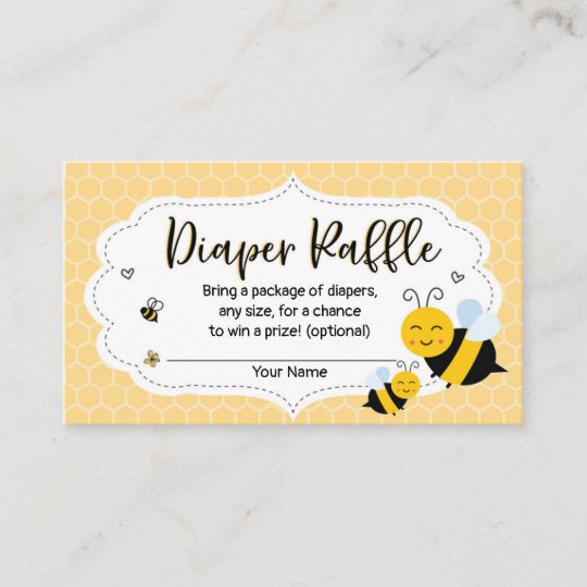 Bee Baby Shower Diaper Raffle Card | Zazzle.com