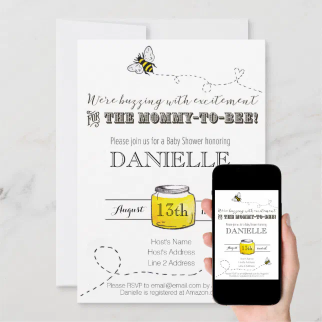 Bee Baby Shower Invitation | Zazzle