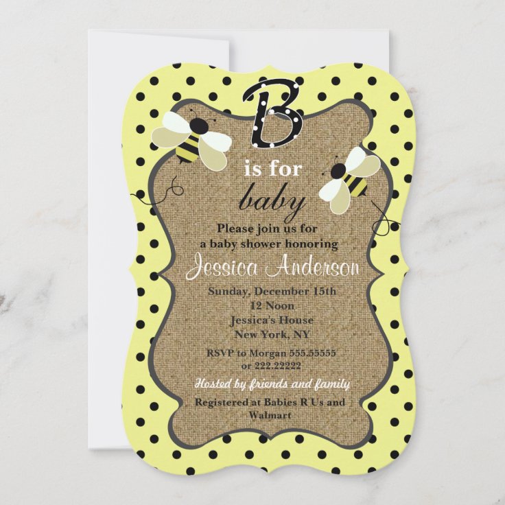 Bee Baby Shower Invitations | Zazzle
