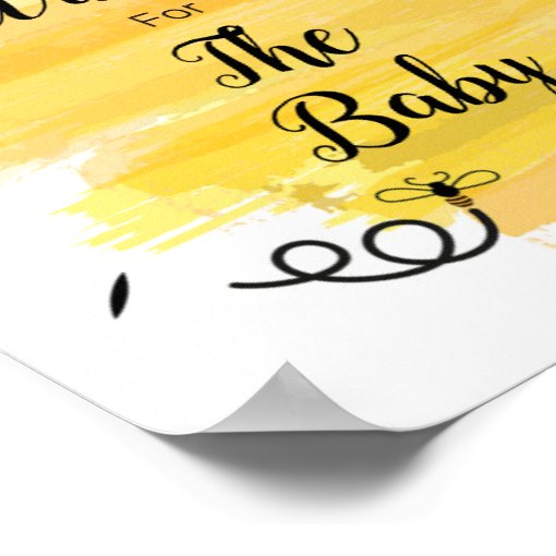 Bee Baby Shower Wishes for Baby Sign | Zazzle