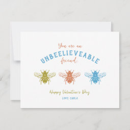 Bee Best Friend Valentine's Day Holiday Card | Zazzle