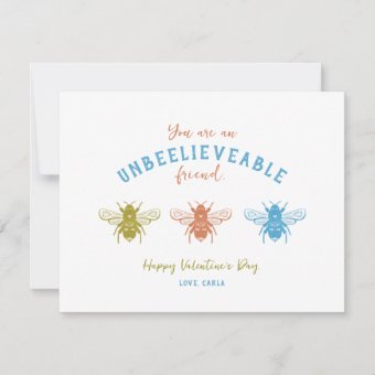 Bee Best Friend Valentine's Day Holiday Card | Zazzle