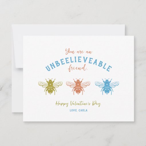 Bee Best Friend Valentine's Day Holiday Card | Zazzle