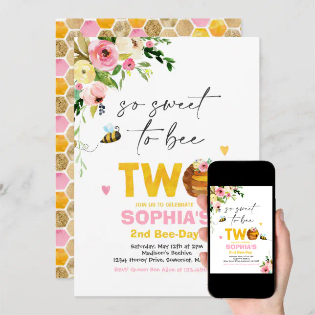 Bee Birthday Invitation Honey Bee Birthday Party | Zazzle