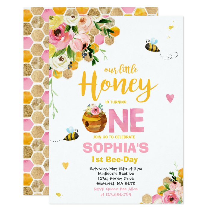Bee Birthday Invitation Honey Bee Birthday Party | Zazzle.com