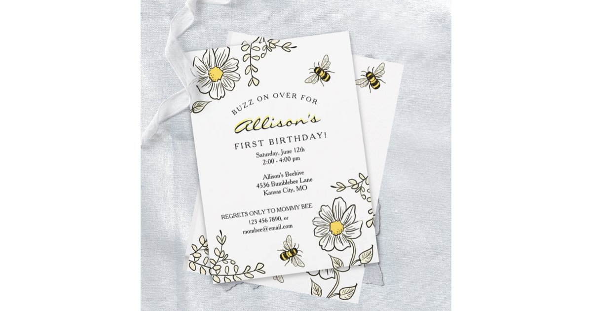 Bee Birthday Invitations for Busy bee birthday | Zazzle
