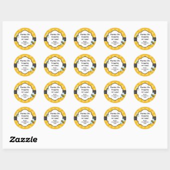 Bee Birthday Party Favor Stickers | Zazzle