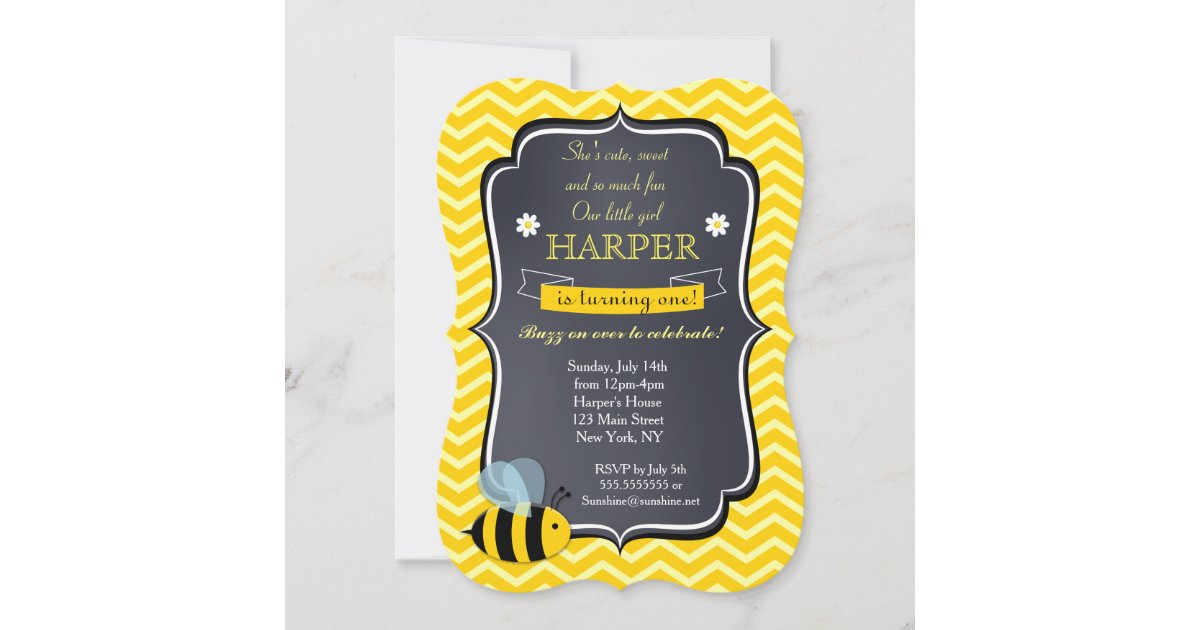Bee Birthday Party Invitations | Zazzle