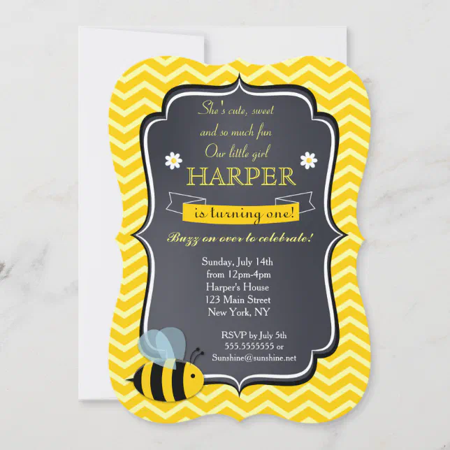 Bee Birthday Party Invitations | Zazzle