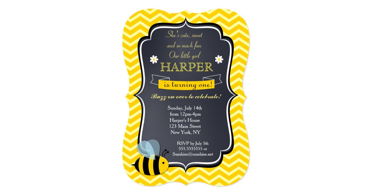 Bee Birthday Party Invitations | Zazzle.com