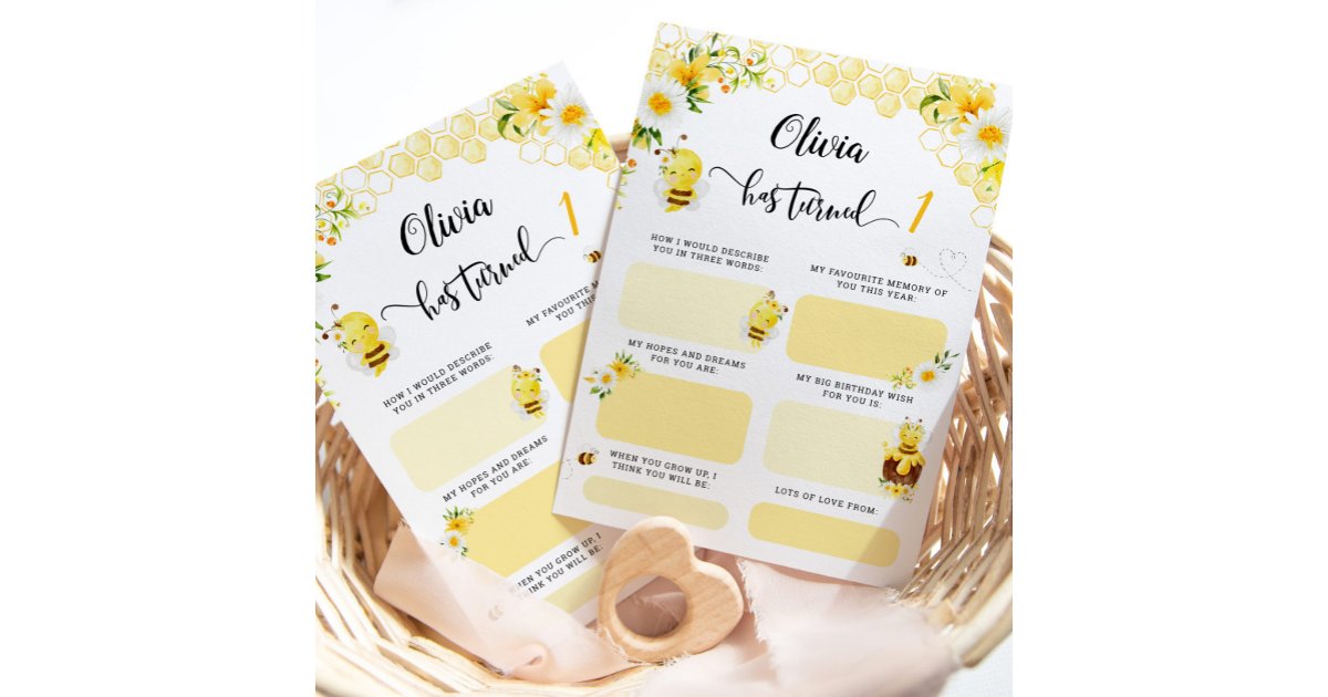 Bee birthday wishes time capsule notes invitation | Zazzle