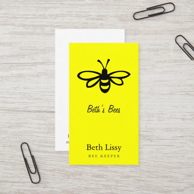Bee [black] business card | Zazzle