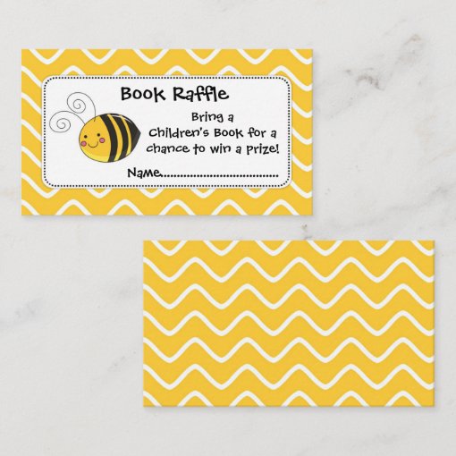 Bee Book Raffle Tickets, Baby Shower Game Enclosure Card | Zazzle