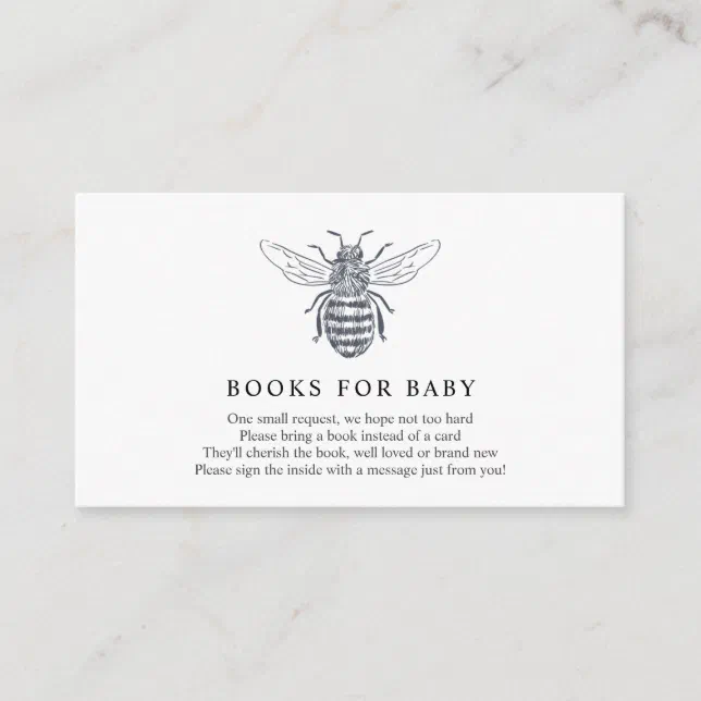 Bee Books for Baby insert card | Zazzle