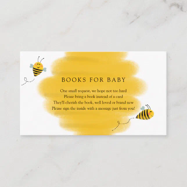 Bee Books for Baby insert card | Zazzle