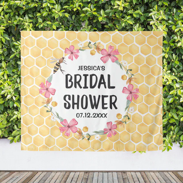 Bee Bridal Shower Backdrop Bride To Bee Custom | Zazzle