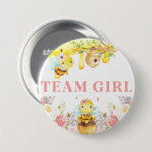 bee bumblebee gender reveal team girl button. button | Zazzle
