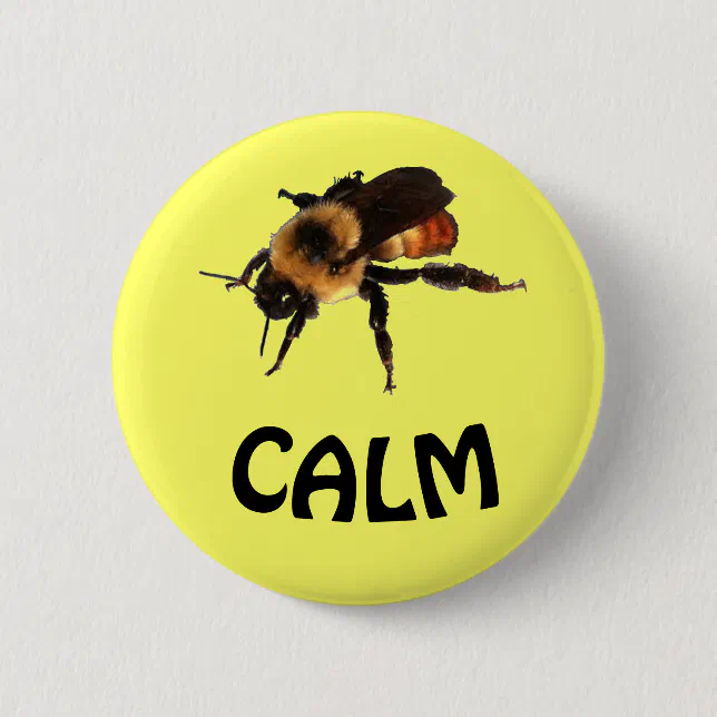 Bee Calm Button | Zazzle