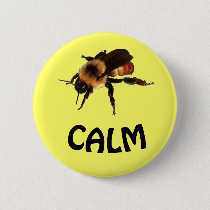 Bee Calm Button | Zazzle