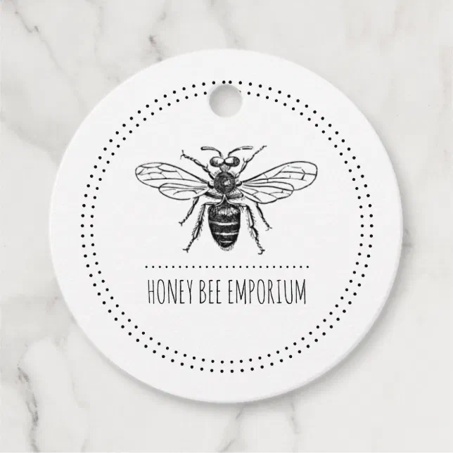 Bee Circle Logo Price Favor Tags | Zazzle