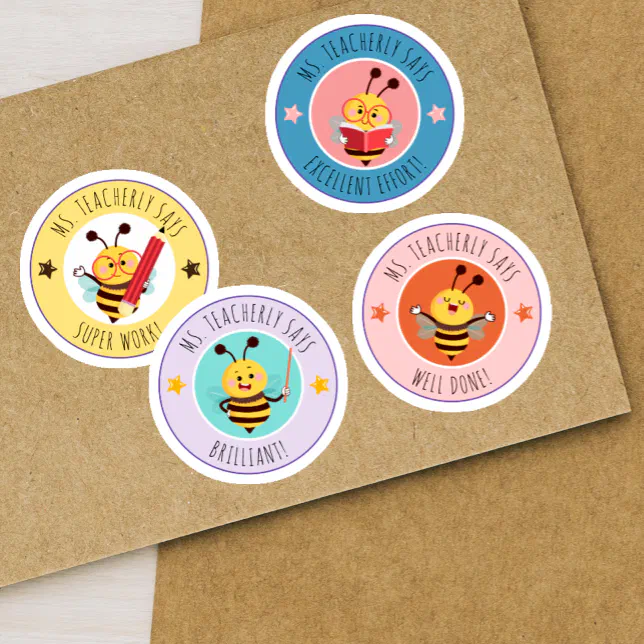 Bee Classroom Reward Student Achievement Teacher Sticker | Zazzle