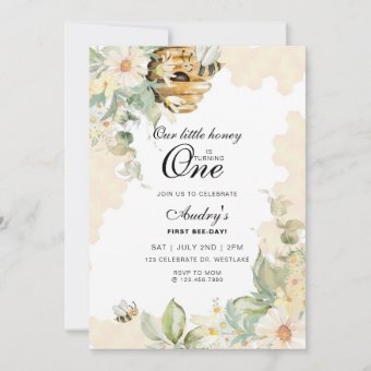 Bee Day, First Birthday Bee theme, 1st Bee Day, Invitation | Zazzle