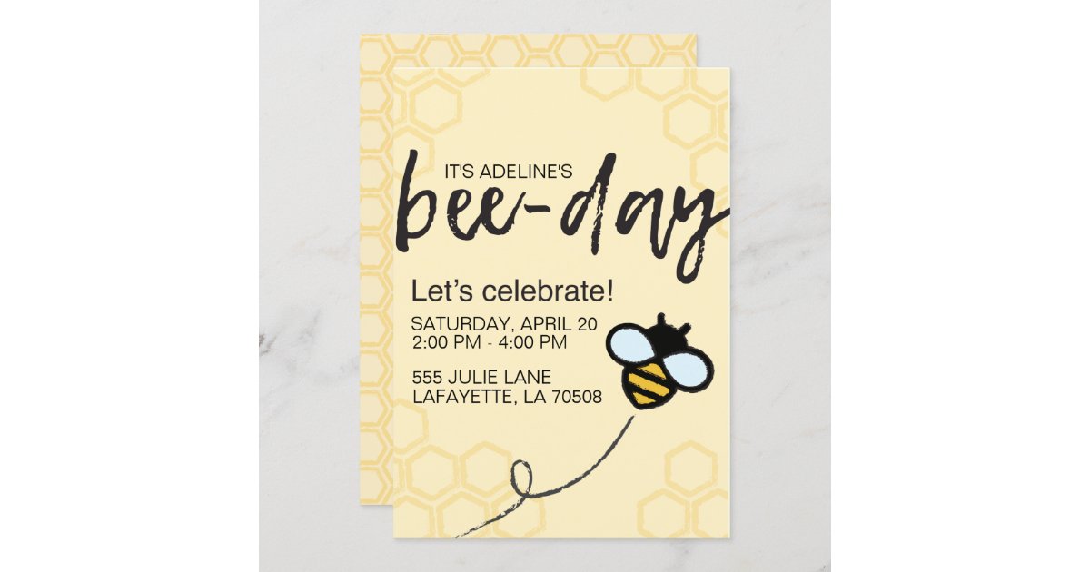 Bee-Day Invitation | Zazzle