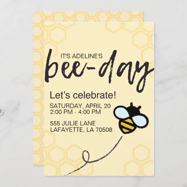 Bee-Day Invitation | Zazzle