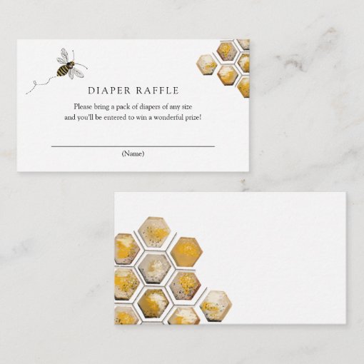 Bee Diaper Raffle insert card | Zazzle