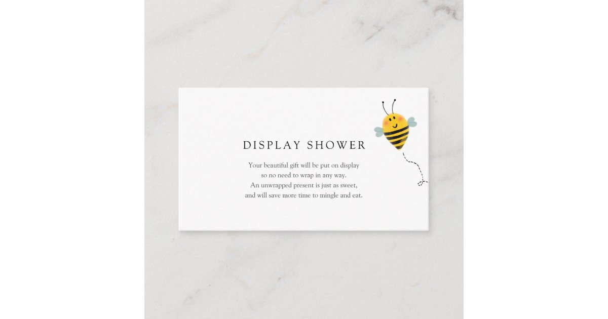 Bee Display Baby Shower insert card | Zazzle