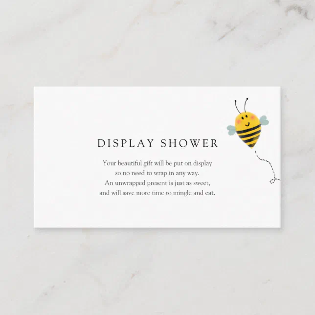 Bee Display Baby Shower insert card | Zazzle