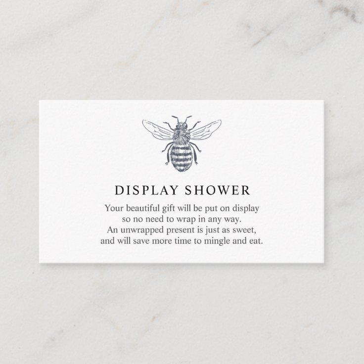 Bee Display Baby Shower insert card | Zazzle