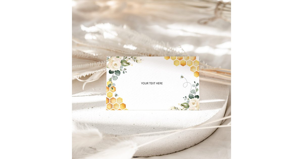 Bee floral Custom notes Enclosure Card | Zazzle