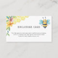 Bee floral - Custom Text Enclosure Card | Zazzle