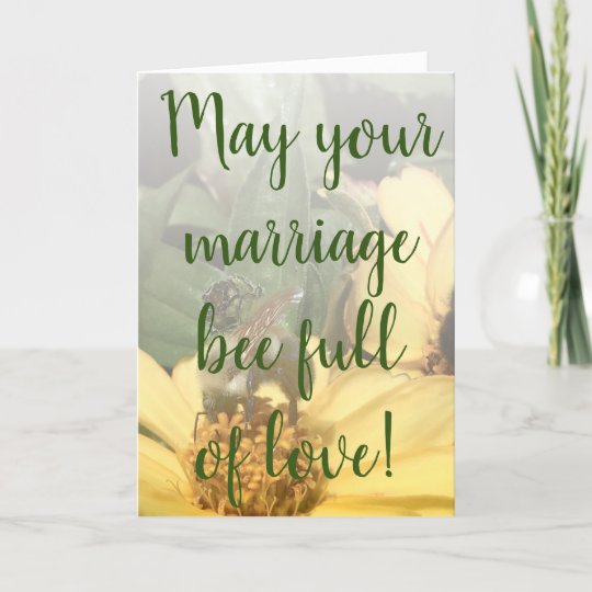 Bee Full of Love Photo Wedding Congratulations Card | Zazzle.com