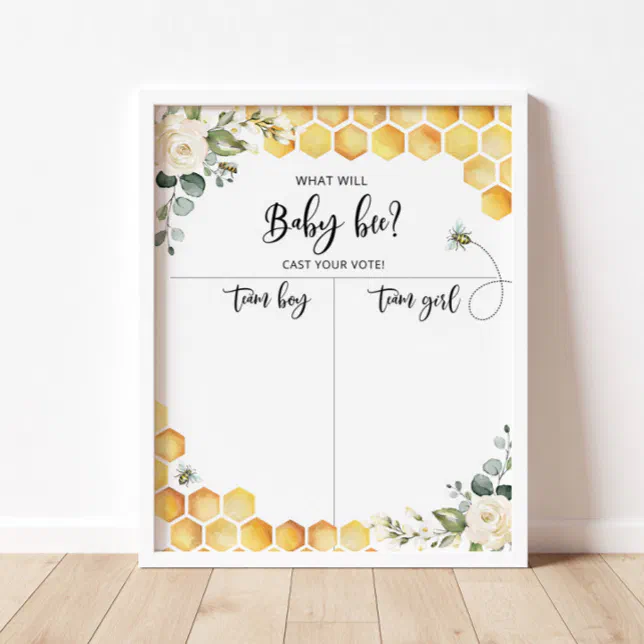 Bee Gender reveal Boy or Girl chart | Zazzle