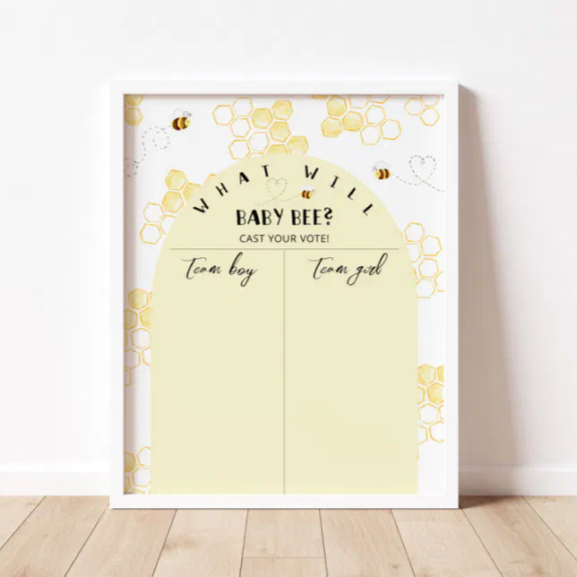 Bee Gender reveal Boy or Girl chart | Zazzle