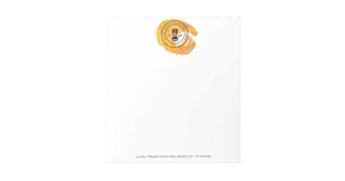 Bee Gold Crown Gold Glitter Honey Products Notepad | Zazzle