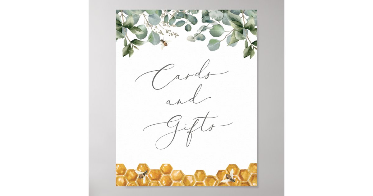 Bee Greenery Baby Shower Cards and Gifts Sign | Zazzle