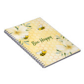 Bee Happy bumble bees yellow honeycomb summer Notebook | Zazzle