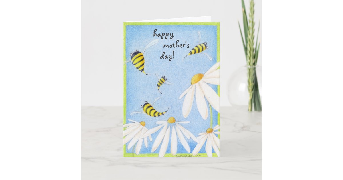 Bee Happy Mother's Day Card | Zazzle
