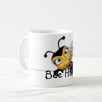Bee Happy Mug - Fun Honey Bee | Zazzle