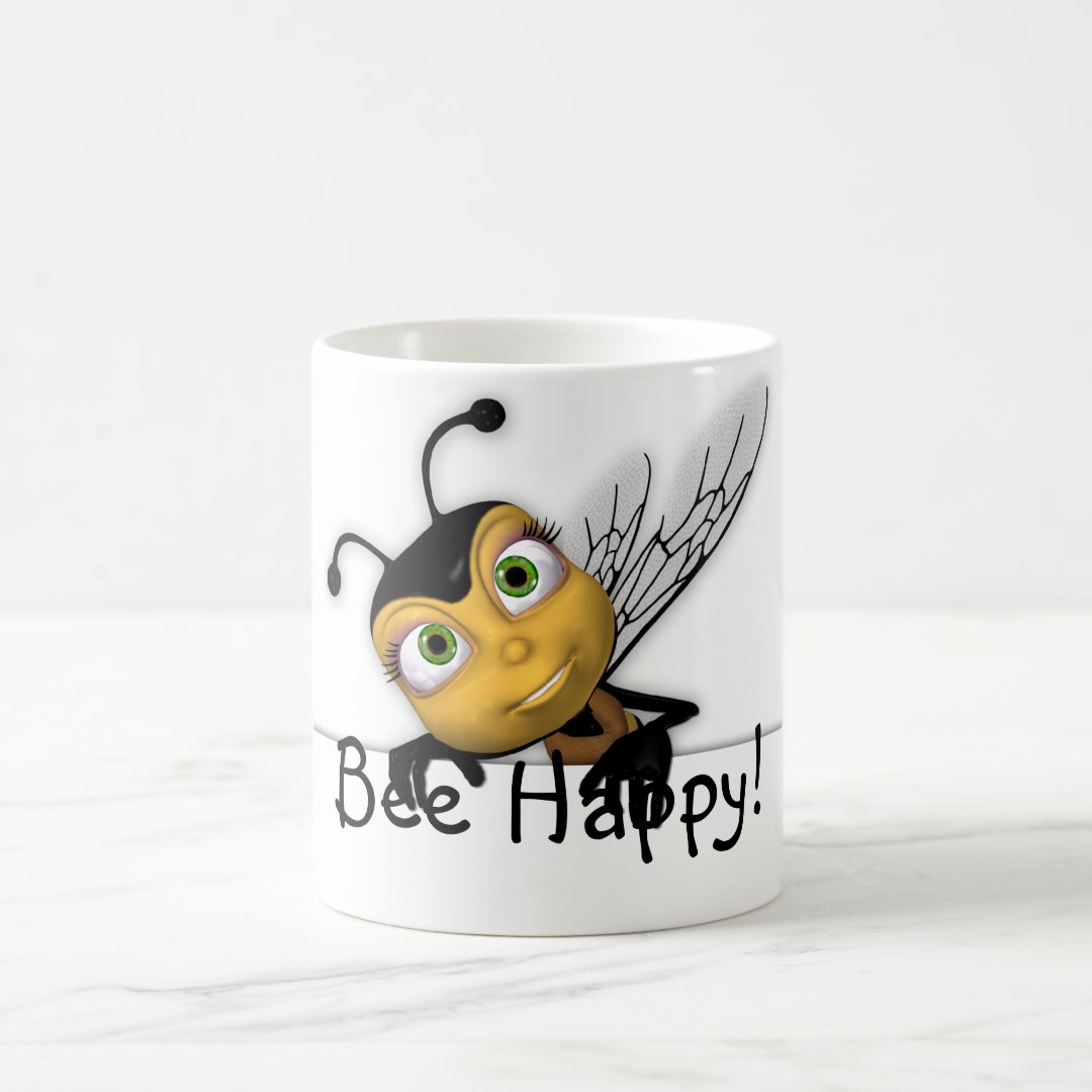 Bee Happy Mug - Fun Honey Bee | Zazzle