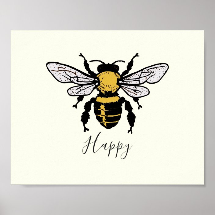 Bee Happy Poster | Zazzle.com
