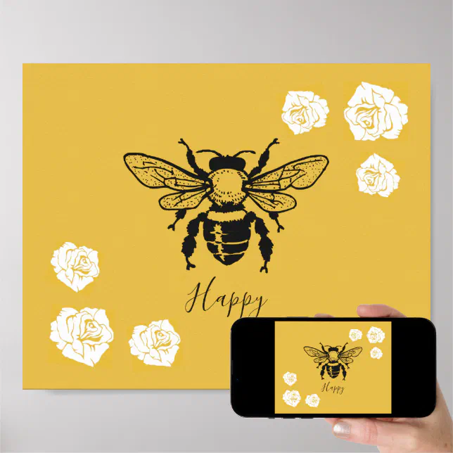 Bee Happy Poster | Zazzle