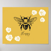 Bee Happy Poster | Zazzle