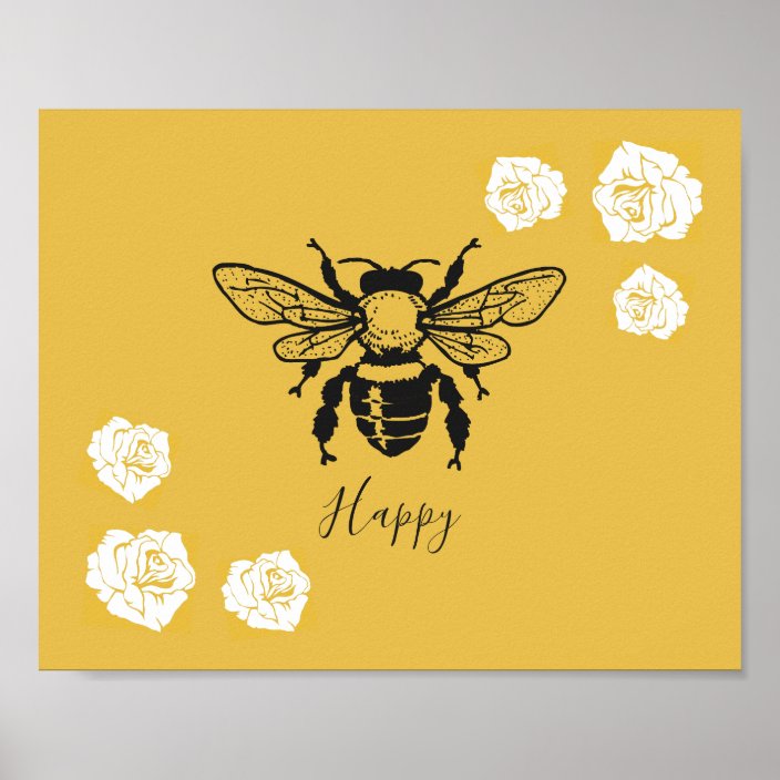 Bee Happy Poster | Zazzle.com