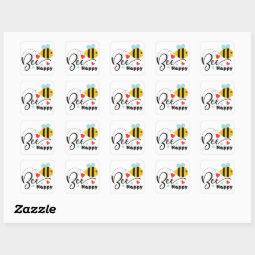 Bee Happy Sticker | Zazzle