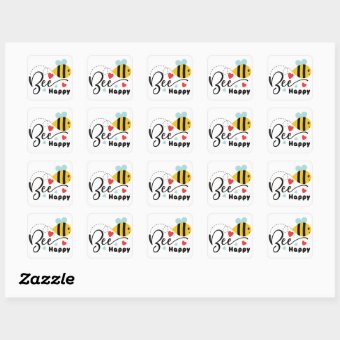 Bee Happy Sticker | Zazzle